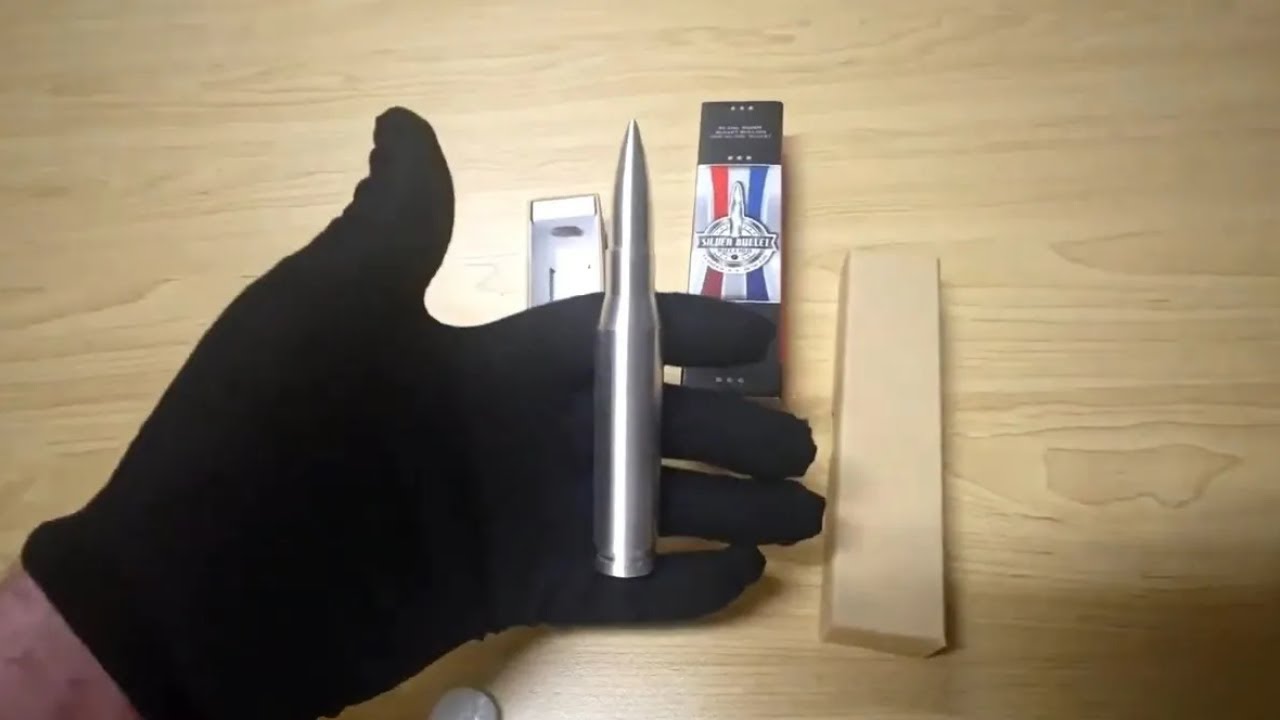 Silvertowne .50 Caliber 10oz Replica Silver Bullet RELOADED - YouTube