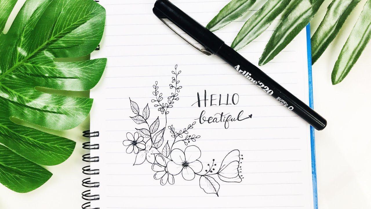 How to Layout and Design Floral Illustrations | Drawing Floral Flowers ...