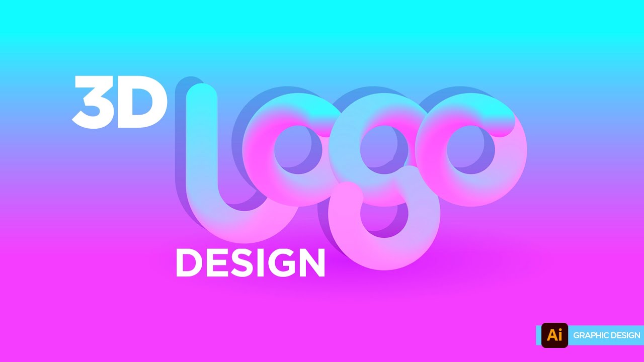 3D Text Logo Design Blend Effect In Adobe Illustrator - YouTube