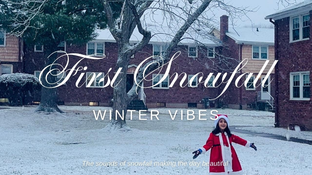 First snow fall of year |Winter in Connecticut USA | Kid enjoying snow ...