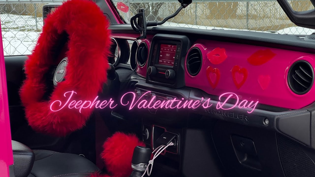 Decorate my Jeep with me Valentine's edition | Drive with me | Pink ...