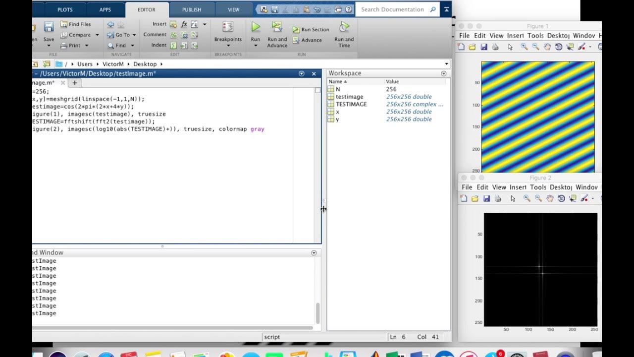 MatLAB Tutorial 19 / Transformadas de FOURIER discretas 2D, fft2 - YouTube