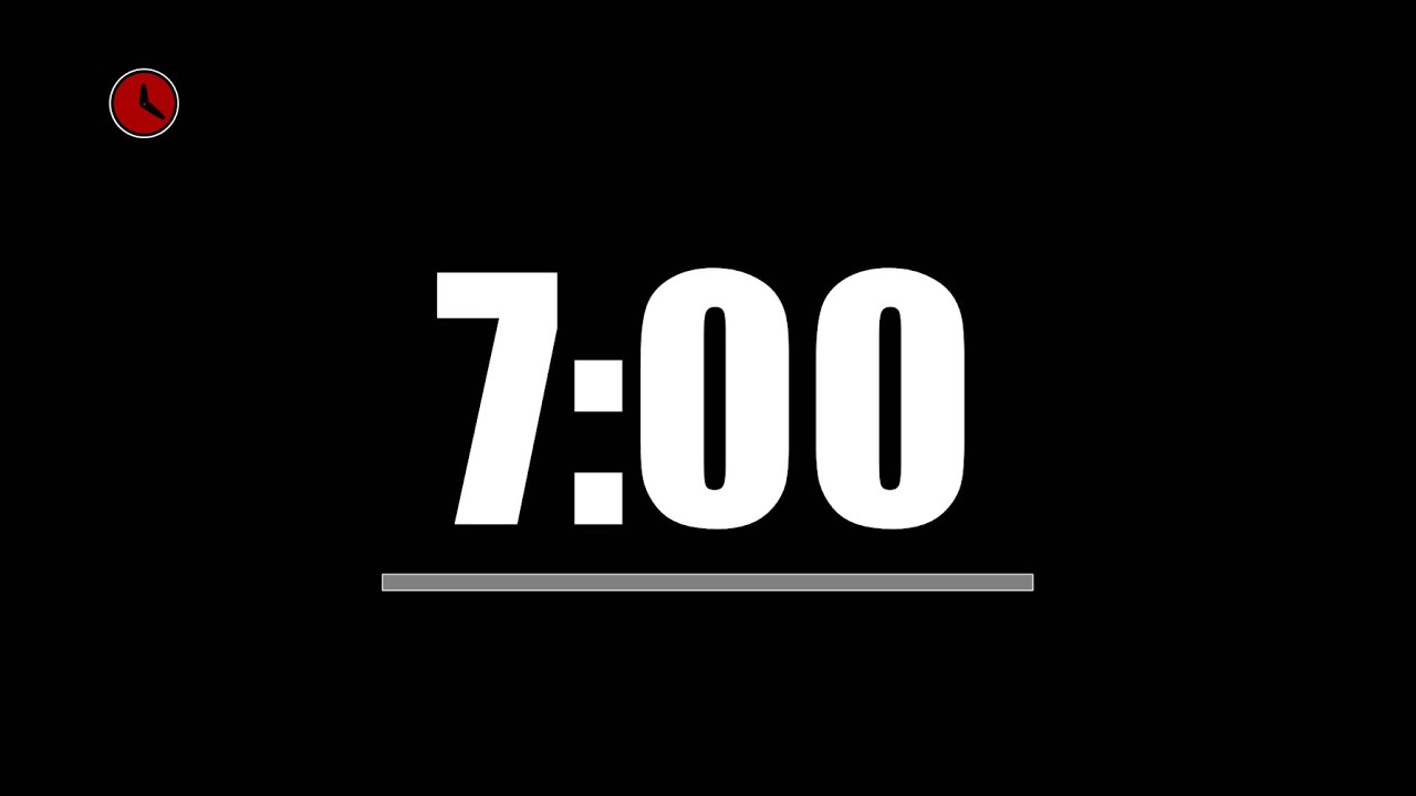 7 Minute Countdown Timer for Exercise, Game, Quiz, or Cooking - YouTube