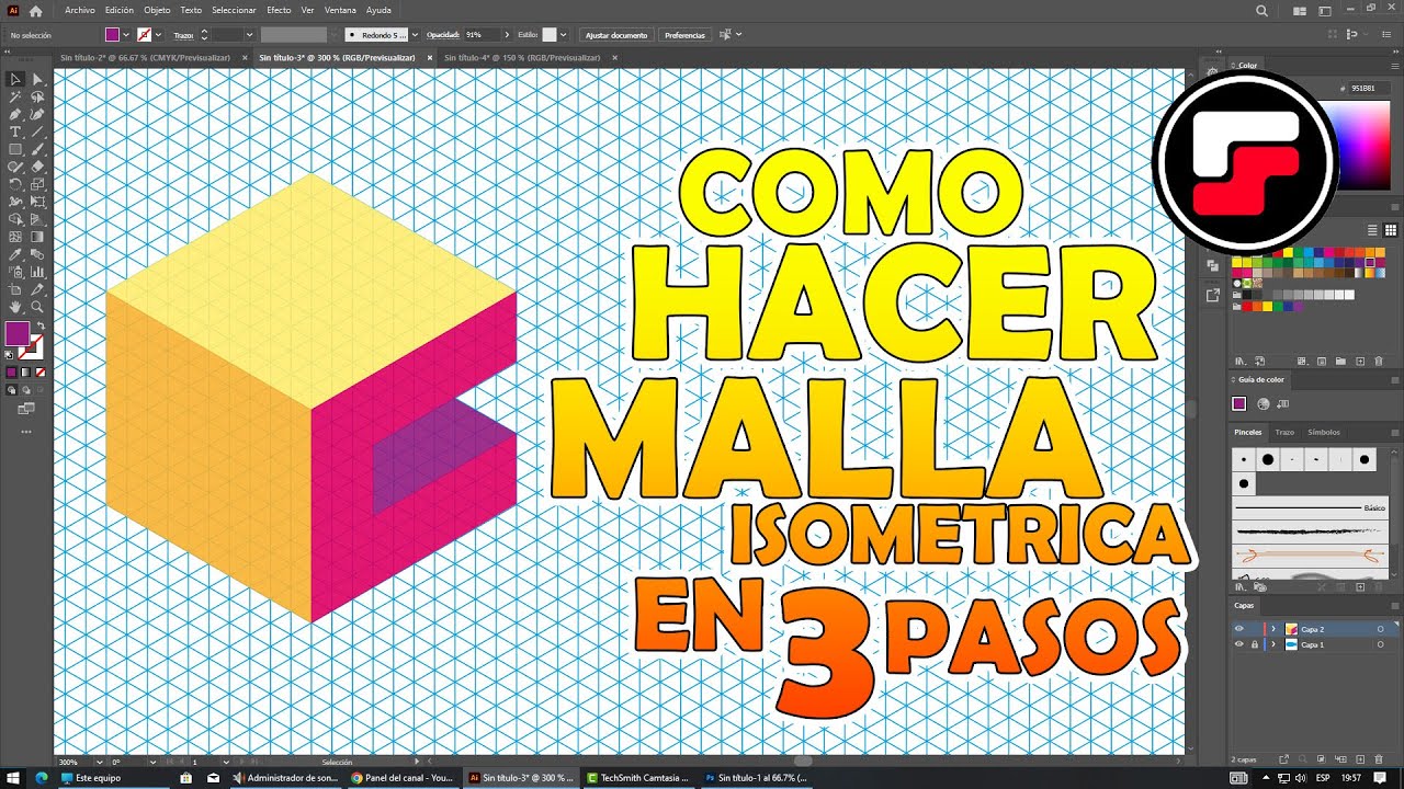 Malla Isometrica en 3 Pasos Illustrator - YouTube