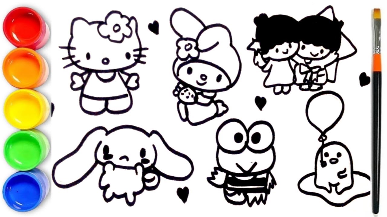 How to draw Sanrio Characters | Hello Kitty, Kuromi, My Melody ...