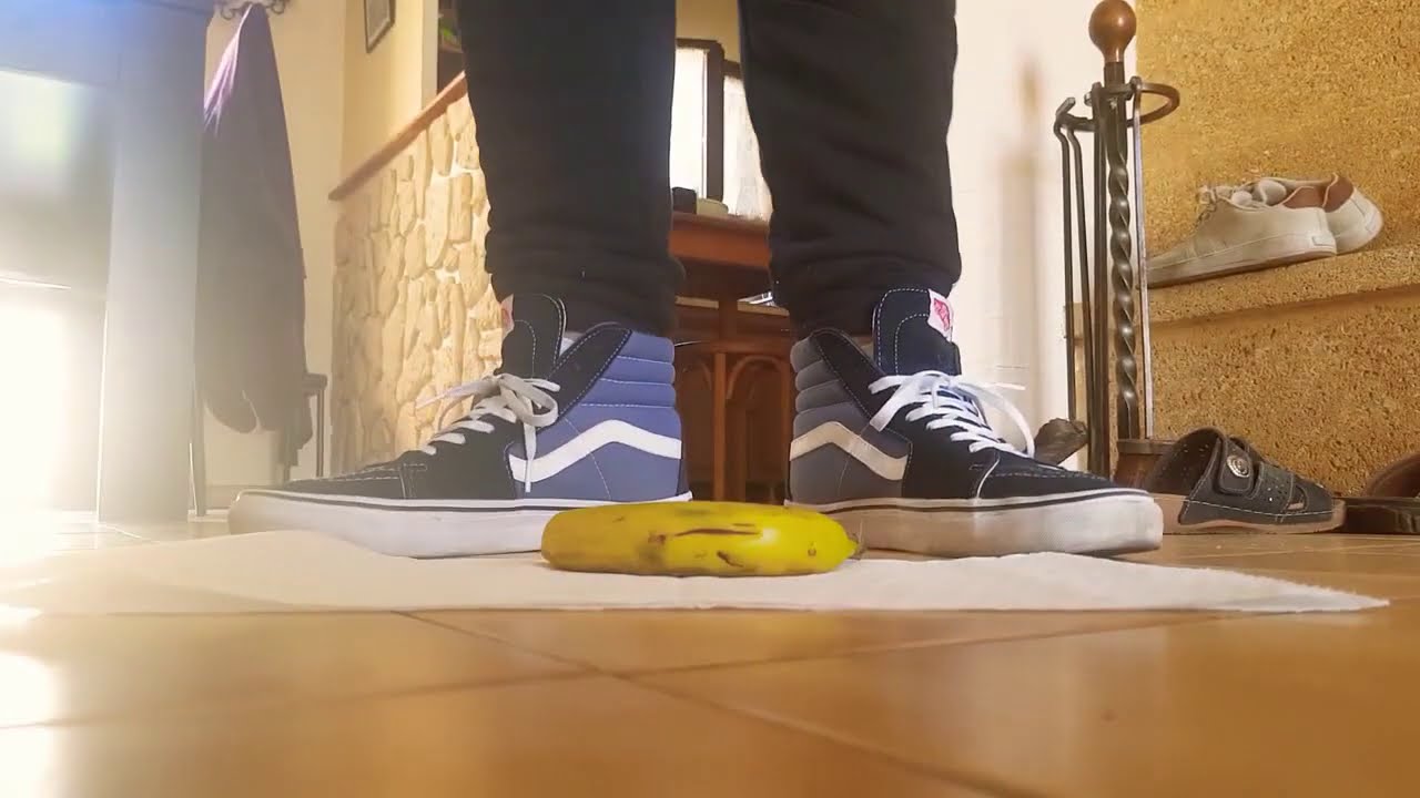 The master (17) food stomp, trample banana in Vans - YouTube