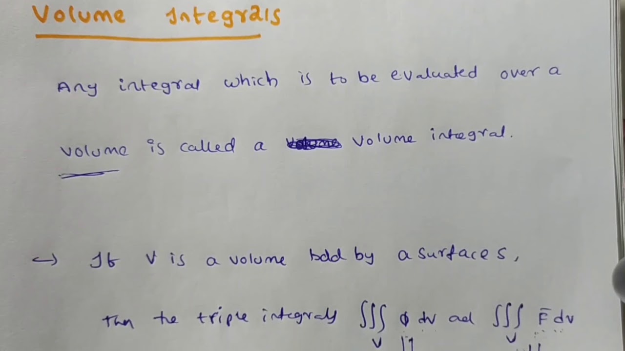 Volume Integral Definition - YouTube