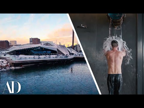 Innenansicht einer nordischen Sauna, die wie ein Stein aussieht | Einzigartige Räume | Architectu...