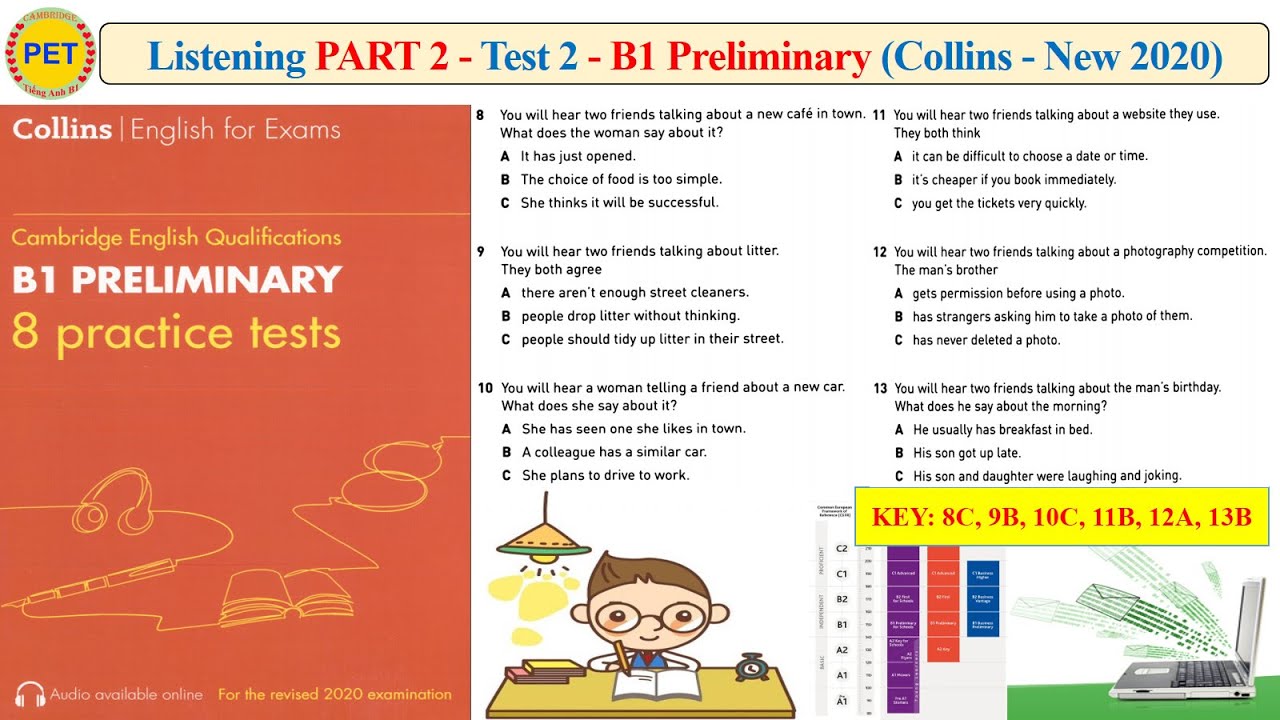 B1 Preliminary - Collins - Listening Part 2 Test 2 (2020 + Transcript ...