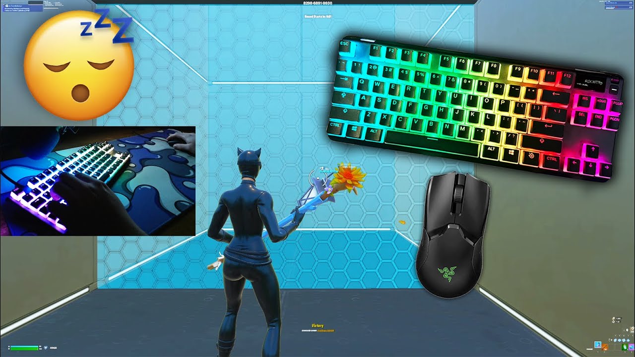 [1 HOUR] ASMR Keyboard Sounds 😴 ASMR 🏆 Fortnite Gameplay 144FPS - YouTube