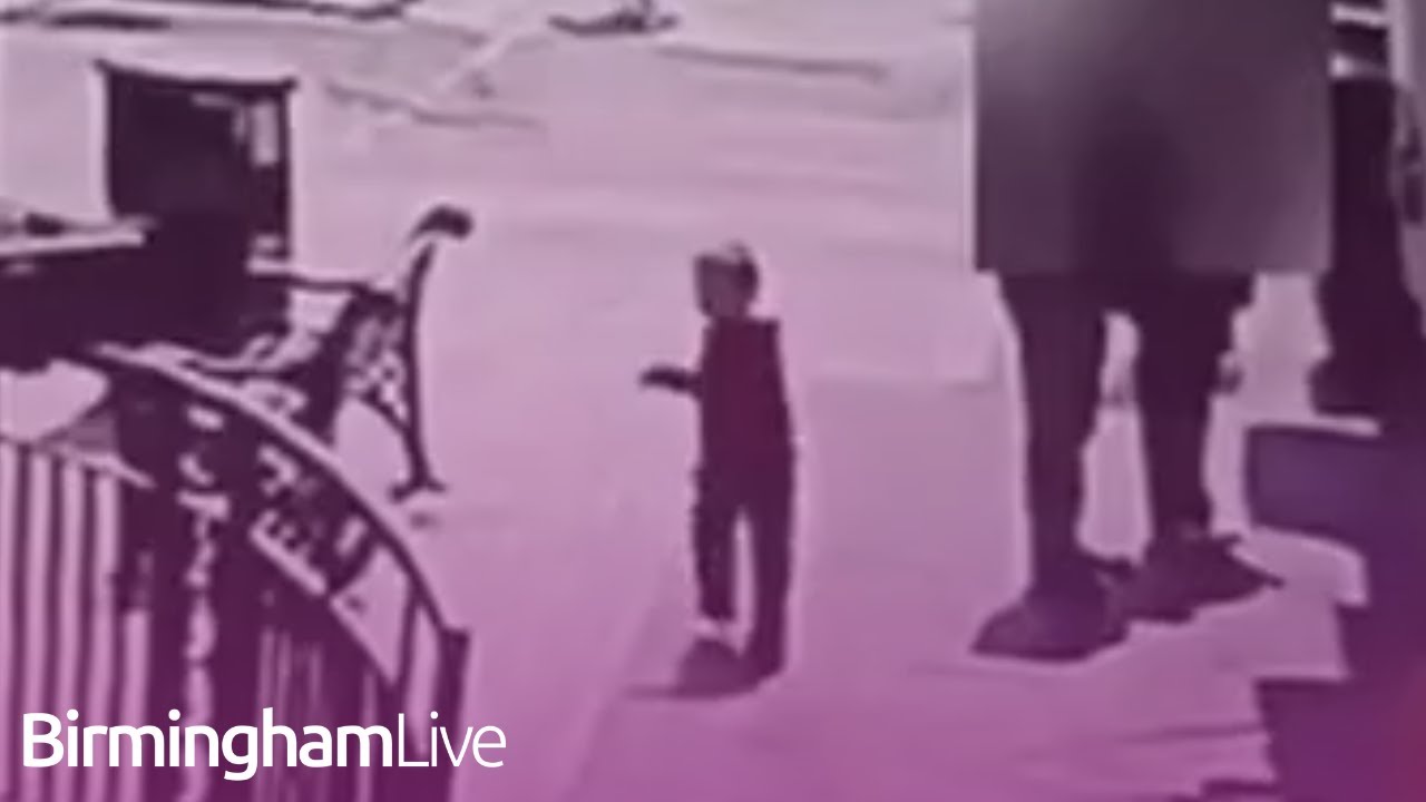 CCTV captured the moment a three-year-old boy ran into a busy town ...