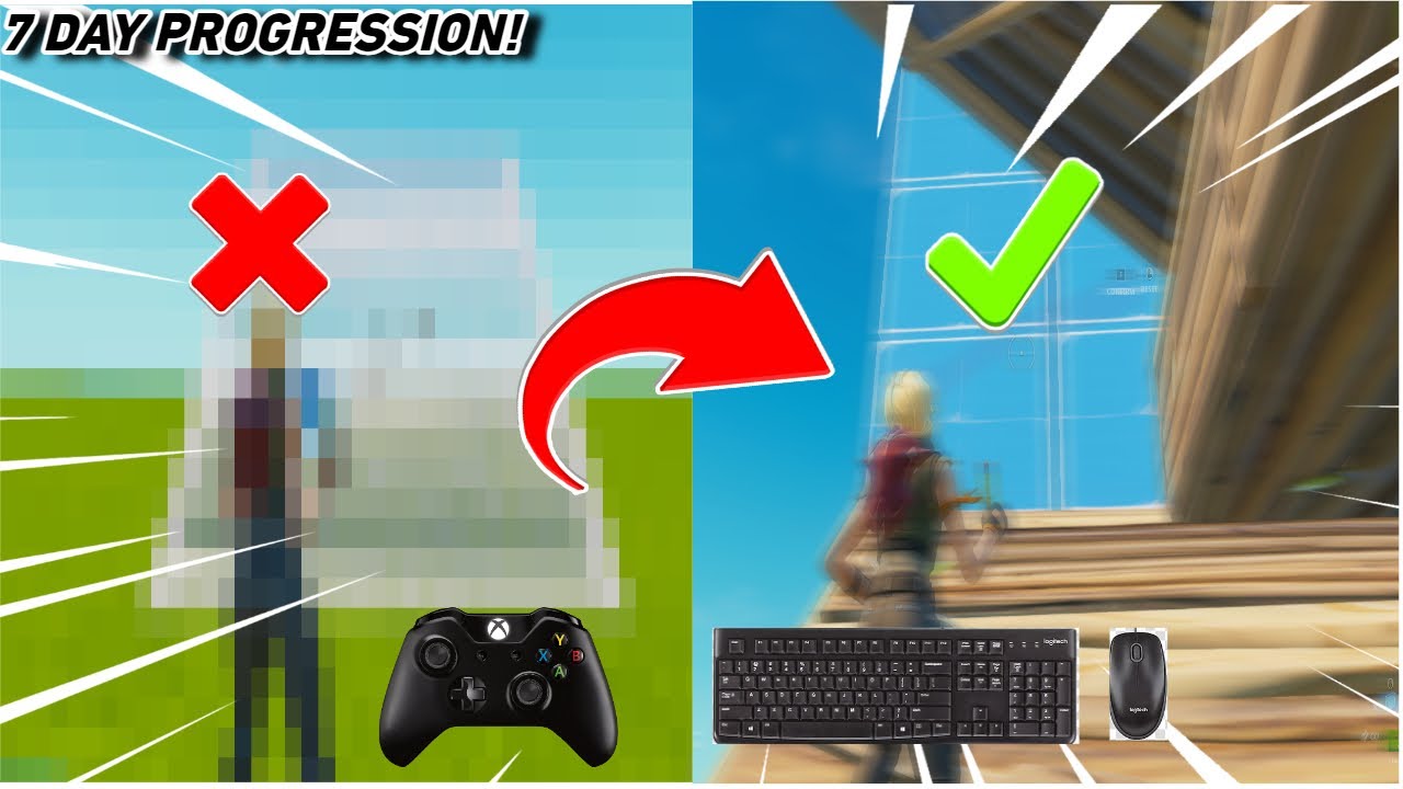 1 Week Fortnite Keyboard and Mouse Progression(Controller to KBM) - YouTube