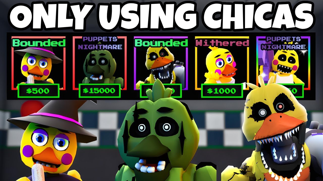 USING CHICA UNITS ONLY in Roblox Five Nights TD (FNTD) - YouTube