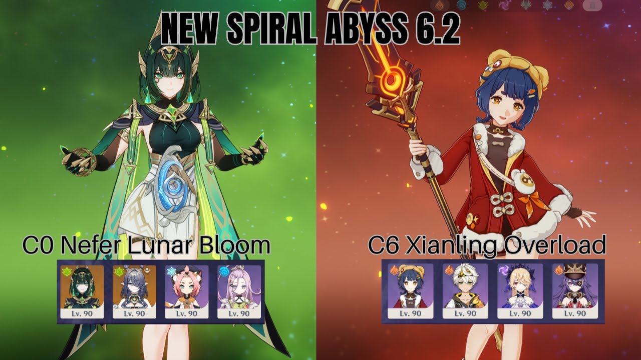 New Spiral Abyss l C0 Nefer Limar Bloom & C6 Xianling Overload l ...