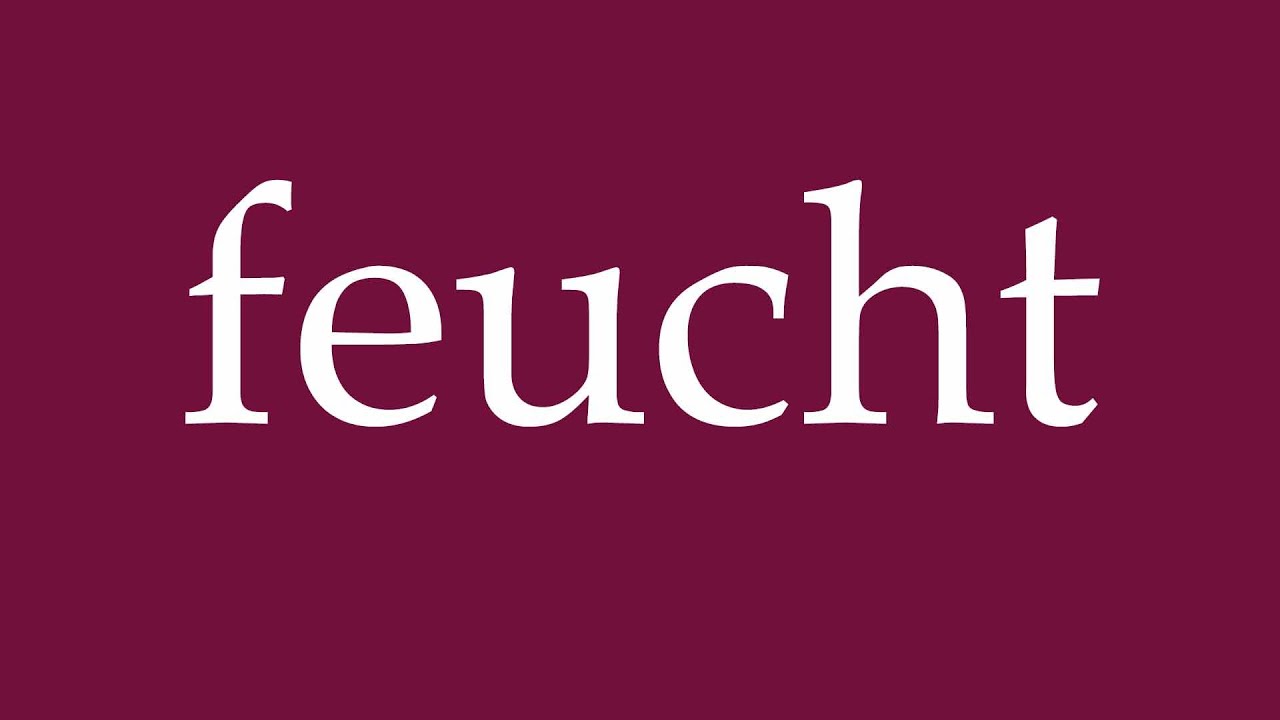 How to Pronounce ''feucht'' (moist) Correctly in German - YouTube