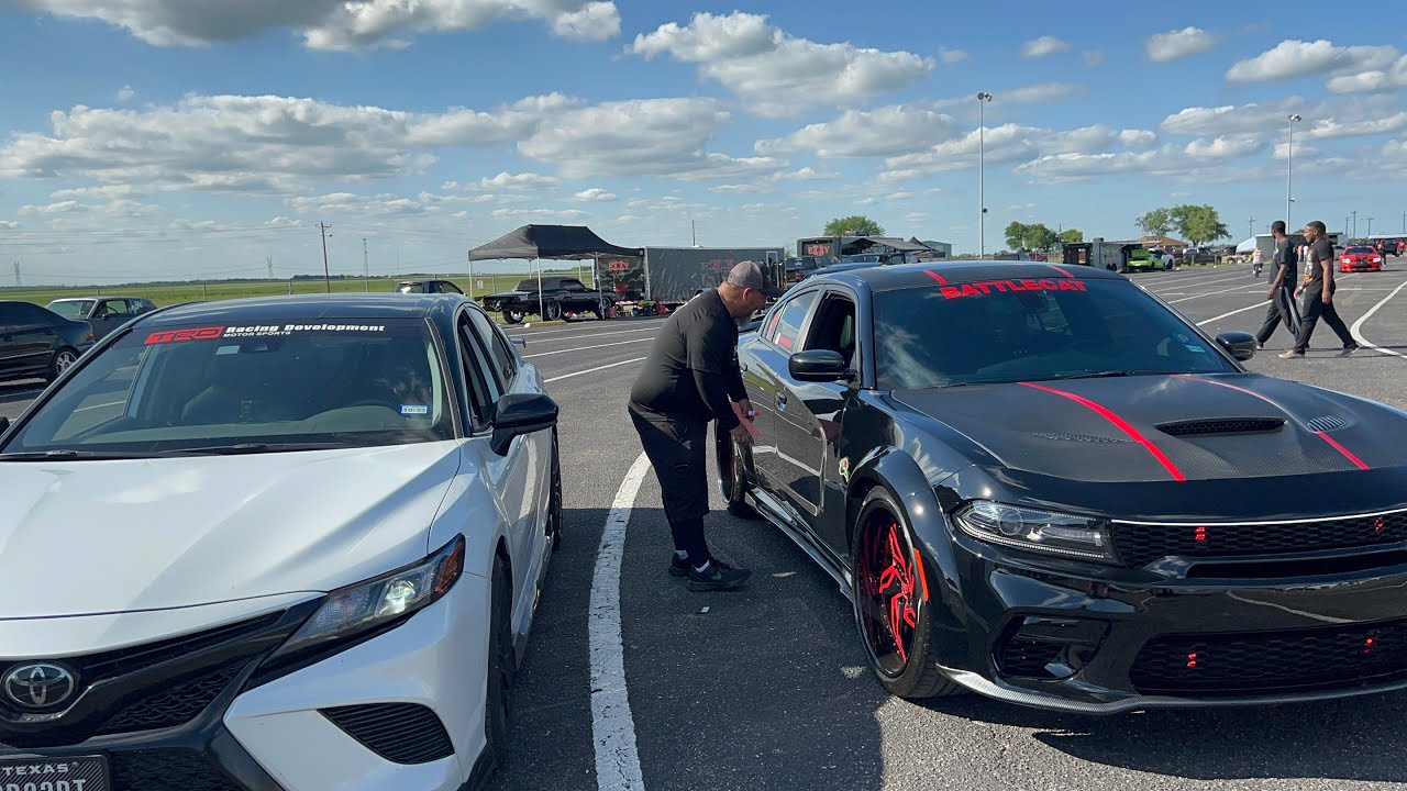 TRD Camry vs Hellcat vs Mustang Dig Racing Announcer Bet on the Wrong ...