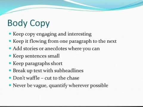 video 4 - Body Copy - YouTube