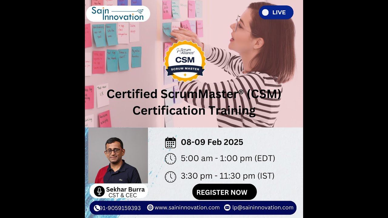 Certified ScrumMaster (CSM) Training: Transform Your Career with Sain ...