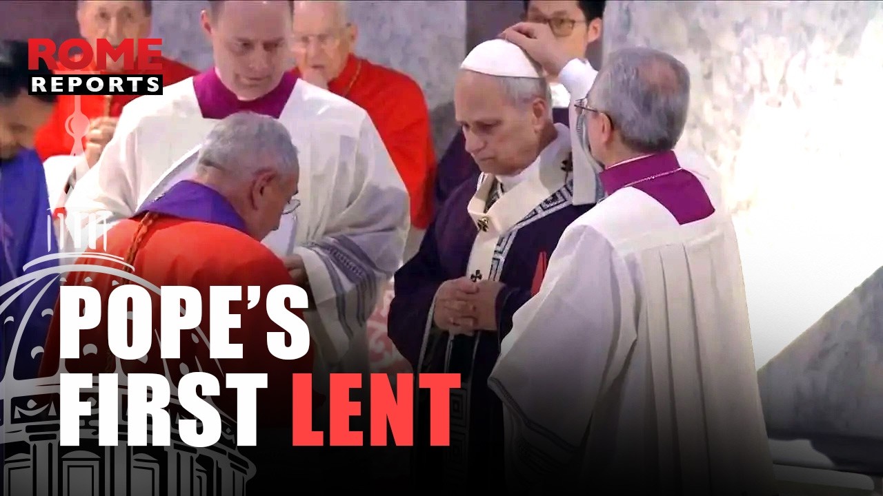 POPE LEO XIV receives the ashes during the Mass that marked the ...