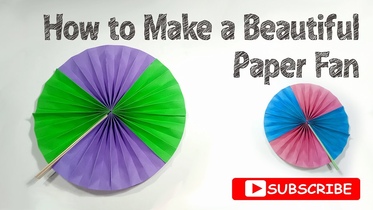 How to Make a Beautiful Paper Fan - YouTube