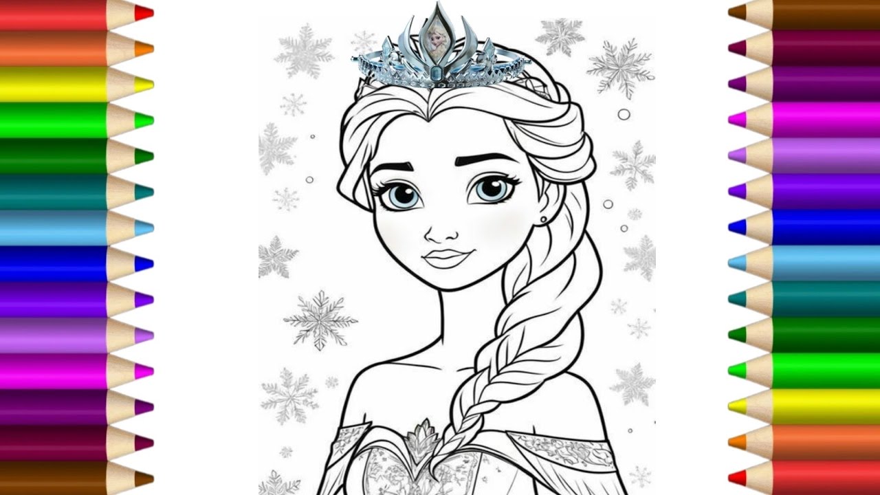 Coloring Disney's Elsa from Frozen with Markers and Crayons | Fun for ...