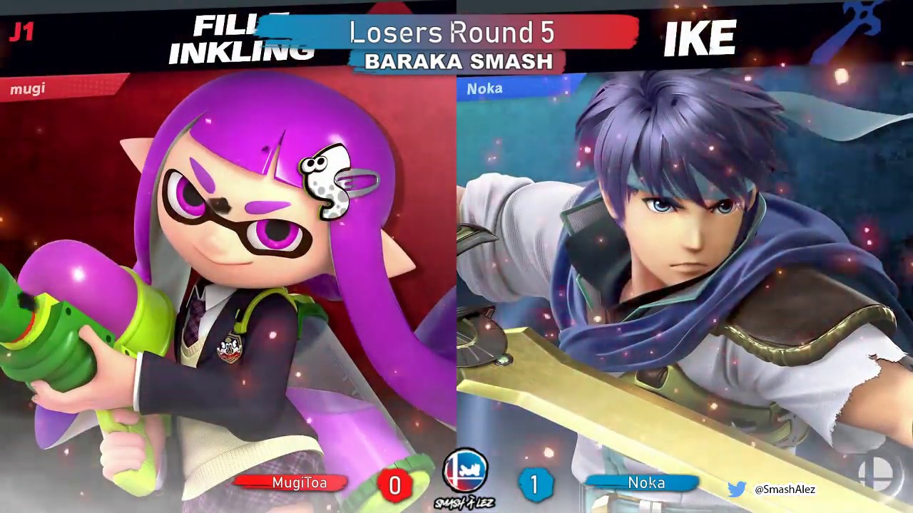 BARAK A SMASH - Mugitoa (Inkling, Mii Swordfighter) Vs. Noka (Ike ...