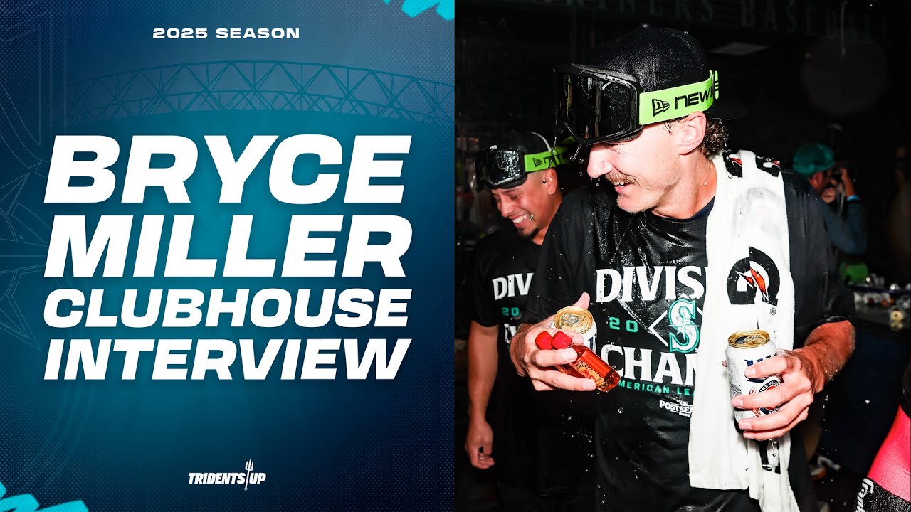 AL West Division Champs: Bryce Miller Clubhouse Interview - YouTube