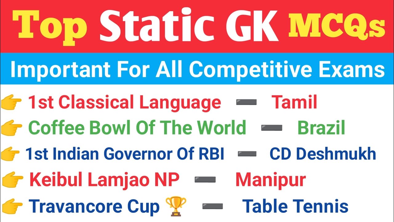 Static Gk For Competitive Exams | SSC Static Gk | Static Gk For SSC ...