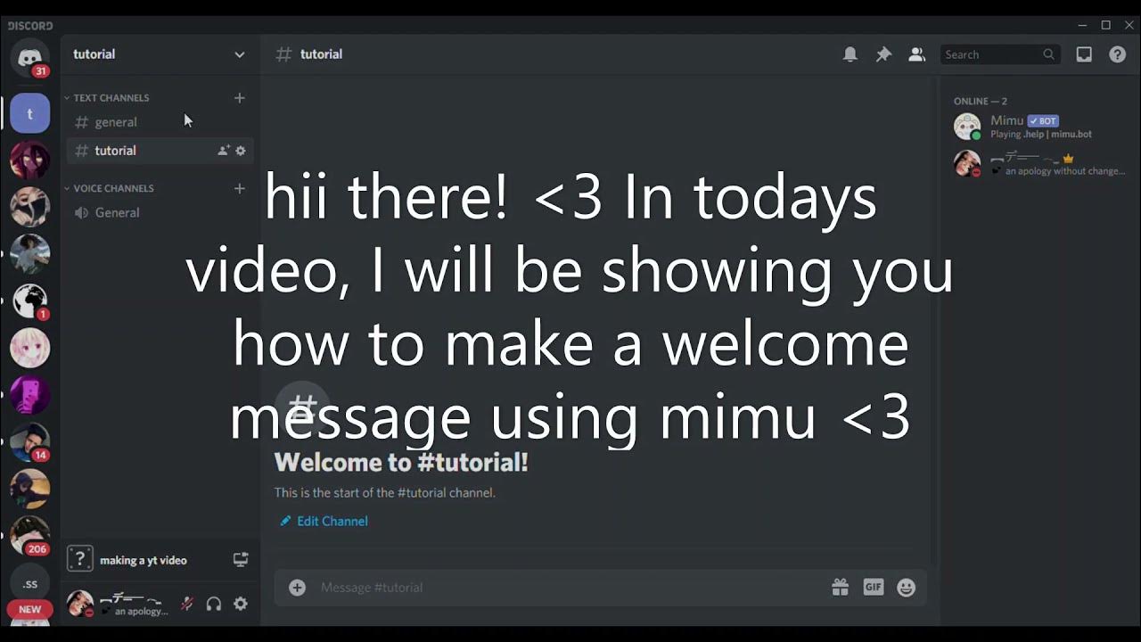 Mimu Welcome Message Tutorial! - YouTube