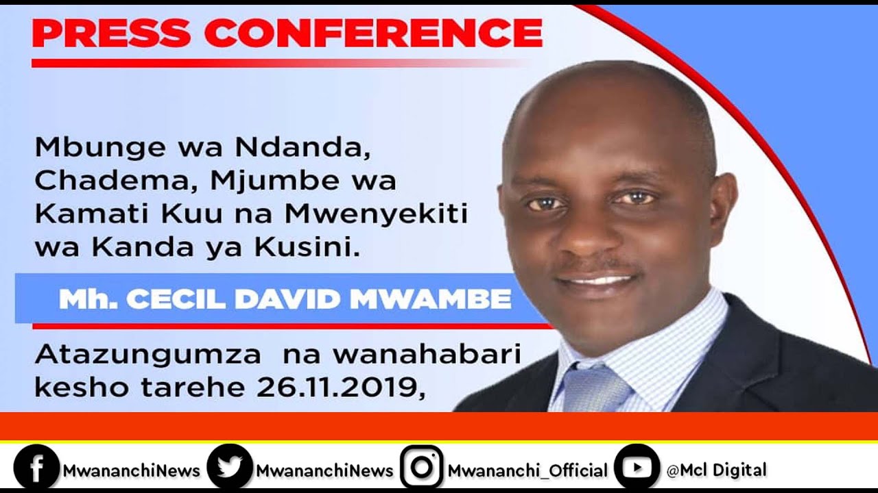 LIVE: MBUNGE WA NDANDA CECIL MWAMBE AKUTANA NA WANAHABARI, AFUNGUKA ...
