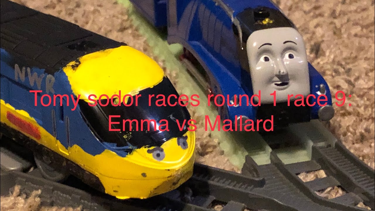 Tomy sodor races round 1 race 9: Emma vs Mallard - YouTube