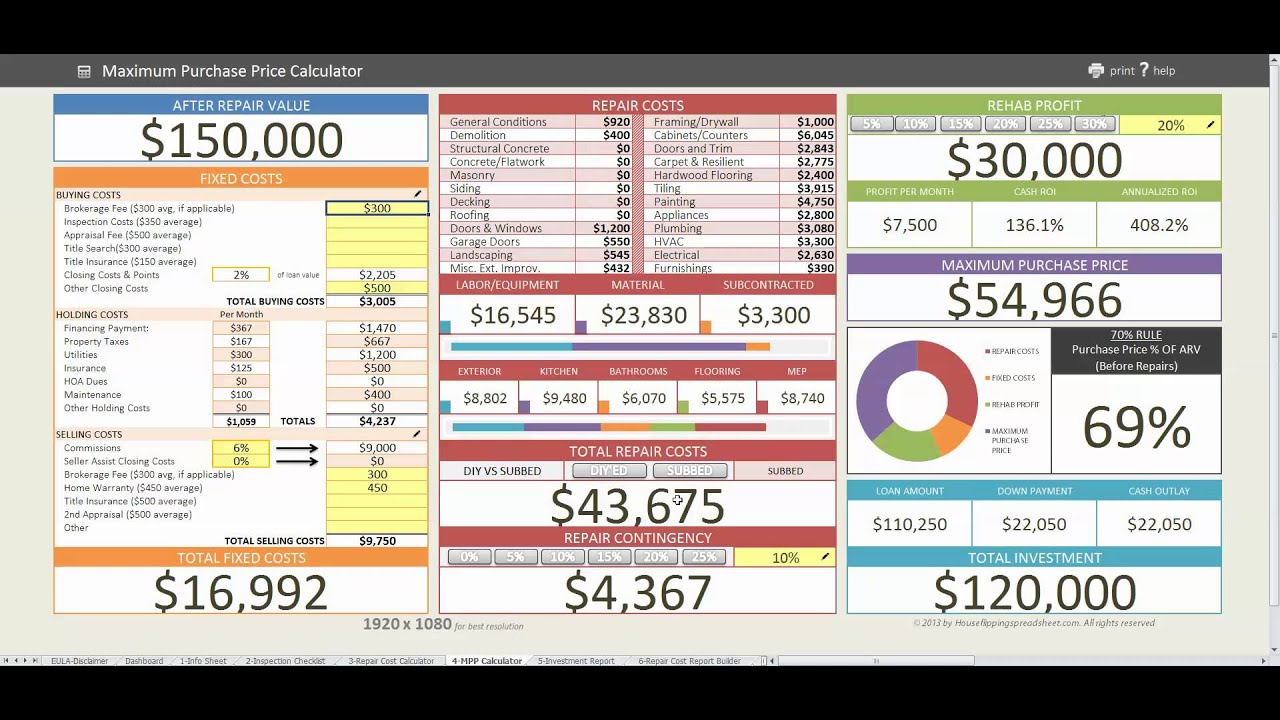 Maximum Purchase Price Calculator Video Tutorial YouTube maximum-purchase-price-calculator-video-tutorial-youtube