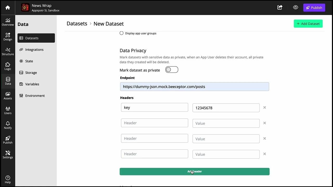 Data | Datasets | Import data from external source - YouTube