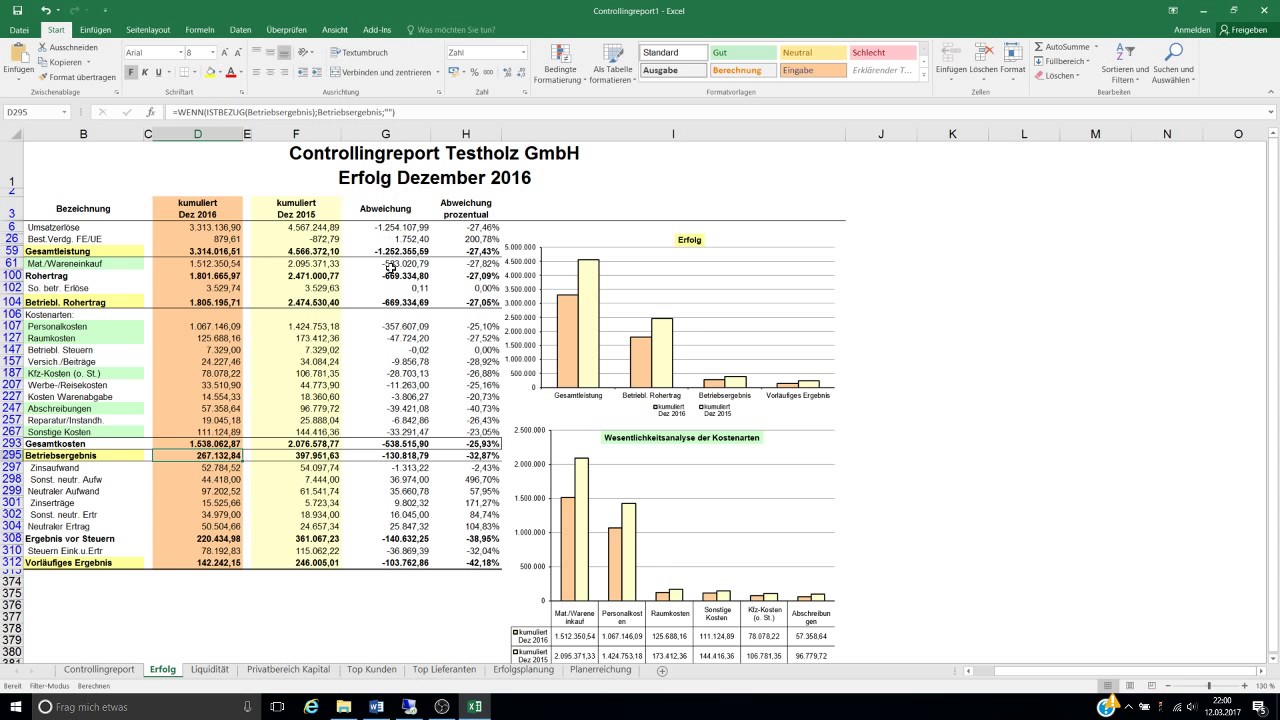 TRESS Steuerberatung - DATEV Controlling Report - YouTube