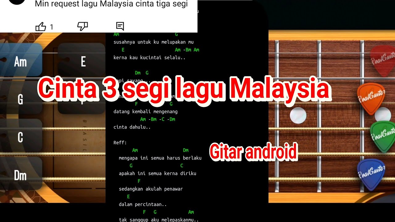 real guitar cover lagu Malaysia cinta tiga segi ( cinta 3 segi ...