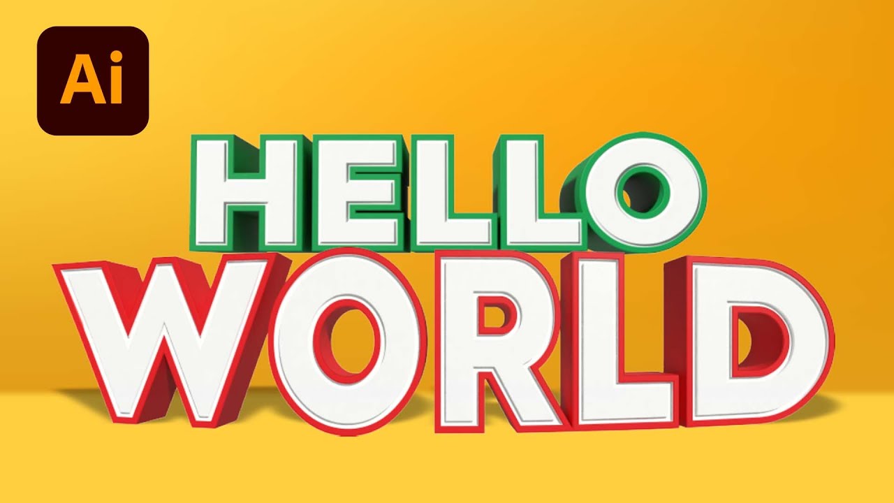 Design Eye Catching 3d Text In Minutes Adobe Illustrator Tutorial Adobeillustrator 3dtext