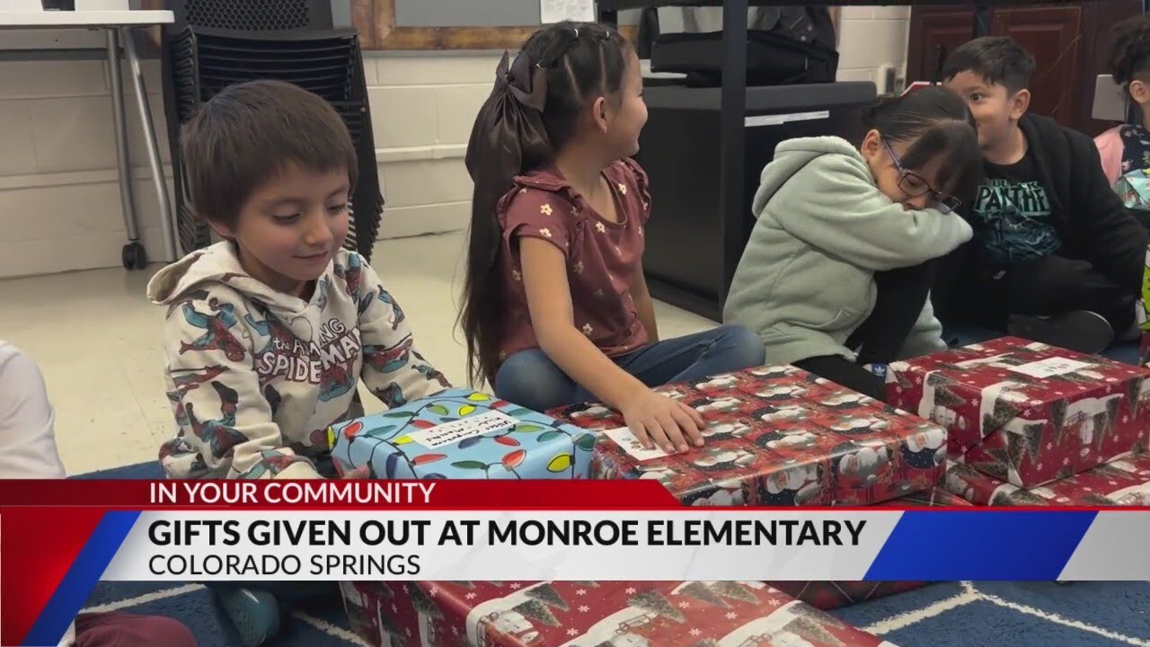 The gift of giving: elementary students unwrap holiday surprise - YouTube