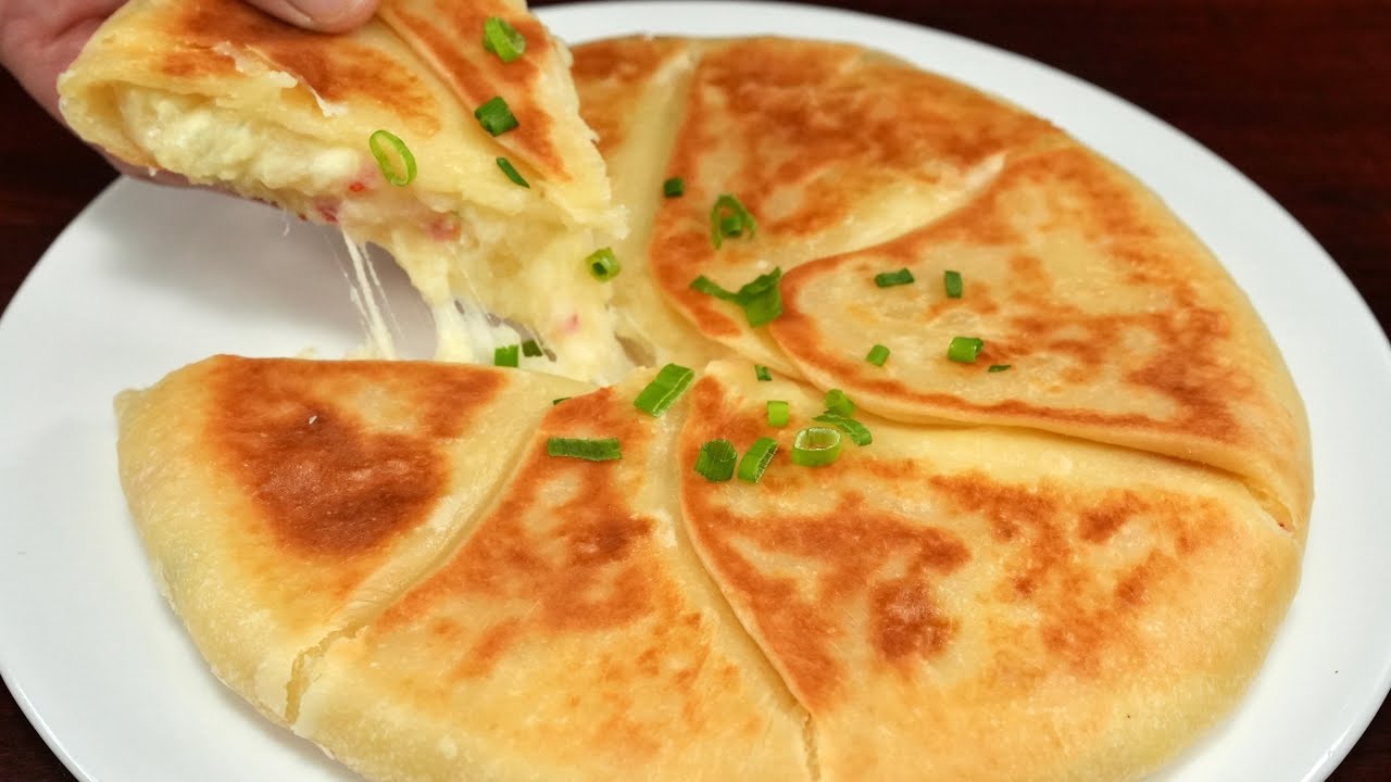 Cheese Potato Flatbread! No Oven, Golden and Crispy! - YouTube