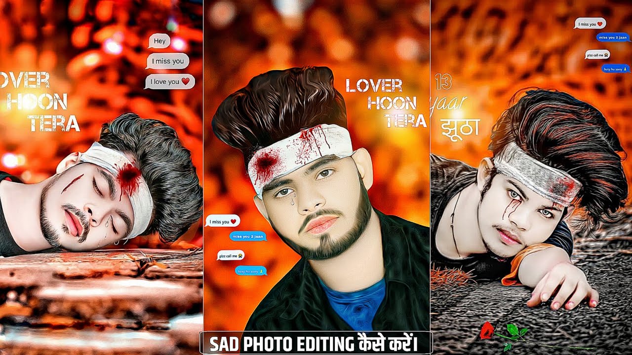 Sad photo editing kaise karen 😢 | Sad photo editing picsart | Broken ...