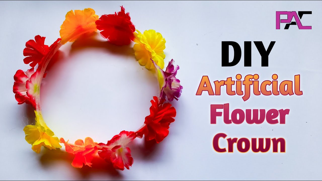 How to Make Artificial Flower Crown 👑 🌹 DIY Flower Tiara - YouTube