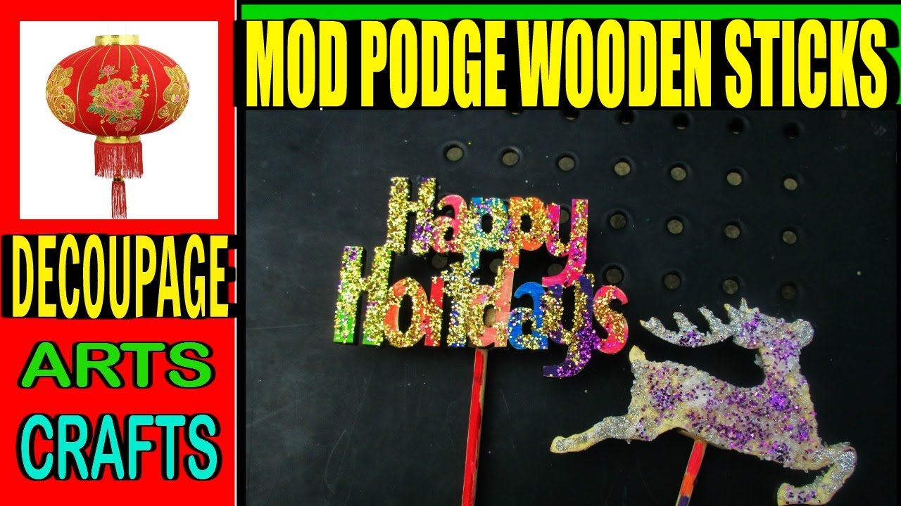 Decoupage Wood Stick｜ Mod Podge｜Wood stick｜ DIY｜Fun Family Christmas ...