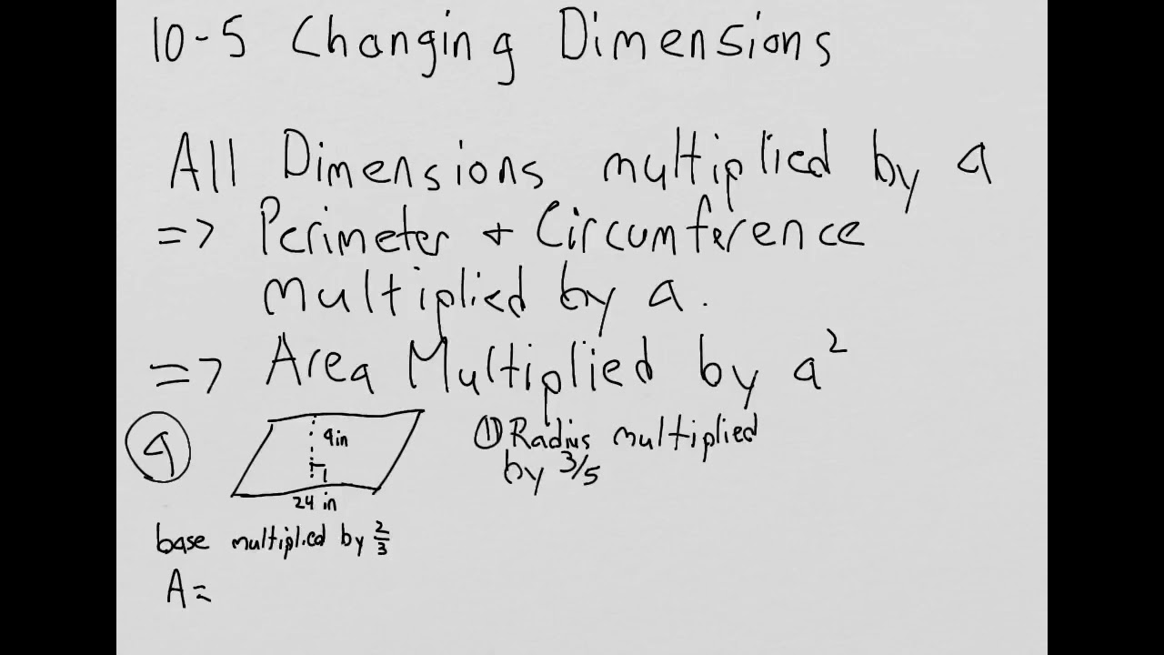 Geometry 10-5 Changing Dimensions - YouTube