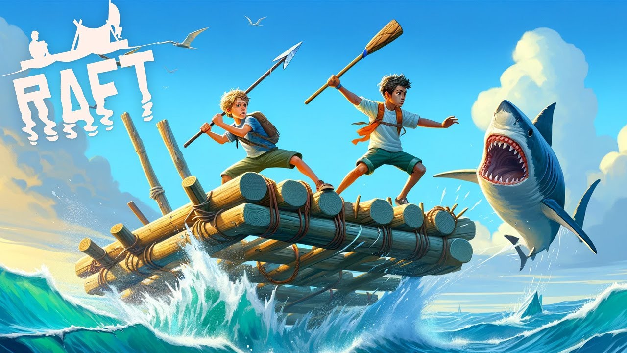 Survival Challenge: Escaping a Giant Shark with My Little Brother on a ...