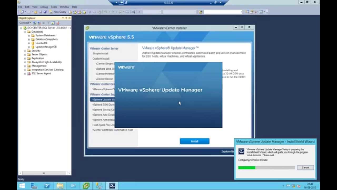 VMware Update Manager Installation 5 5 - YouTube