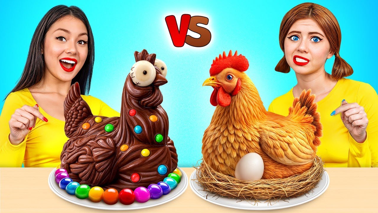 Real Food vs Chocolate Food Challenge | Chocolate Competition & Candy ...