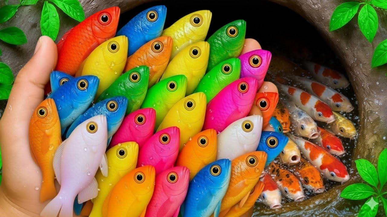 Catch Colorful Ornamental Fish In Surprise Egg, Baby Turtle, Goldfish ...