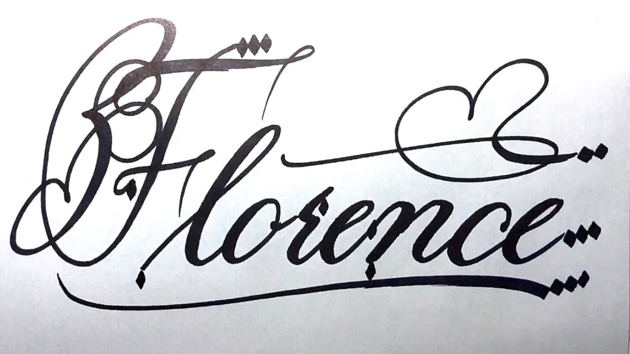 Florence Name Signature Calligraphy Status | How to Cursive write with ...