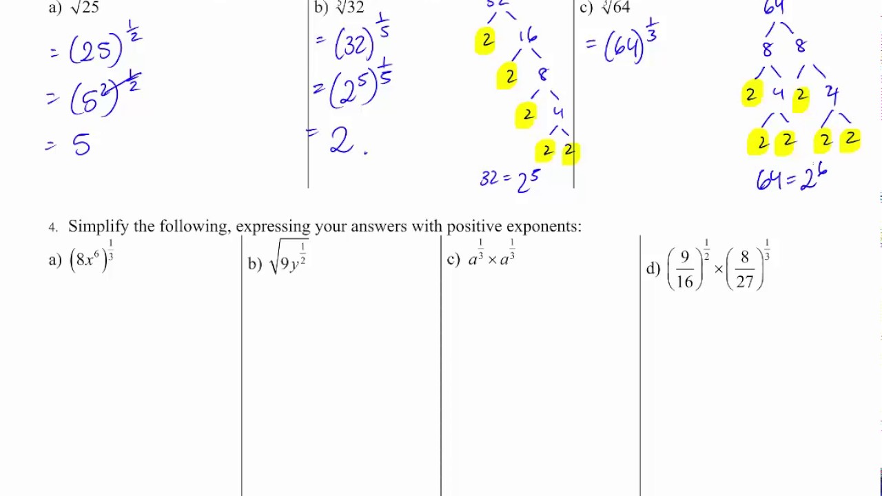Exponentials_Fractional Powers - YouTube