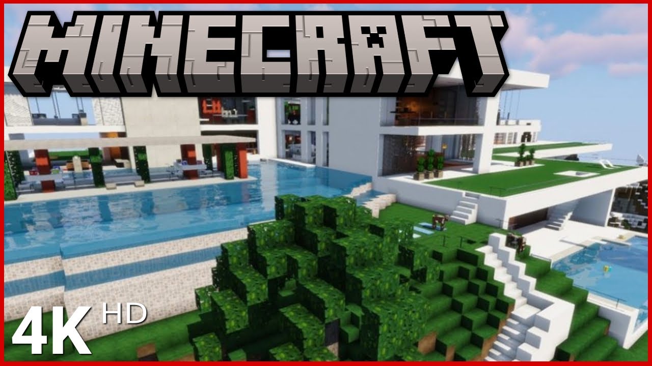 Minecraft | Insane Modern House Creative Part 1 [4K] - YouTube