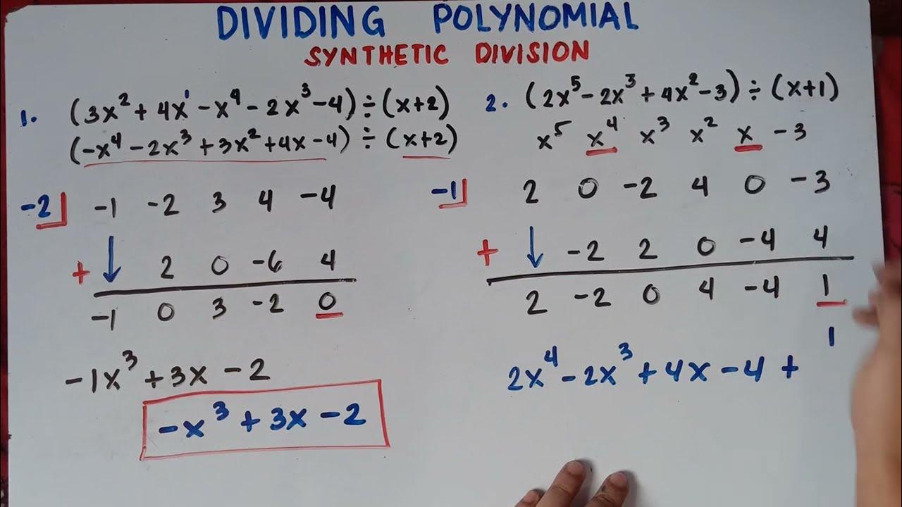 Dividing Polynomials by Synthetic Division | Explain in Detailed | Part ...